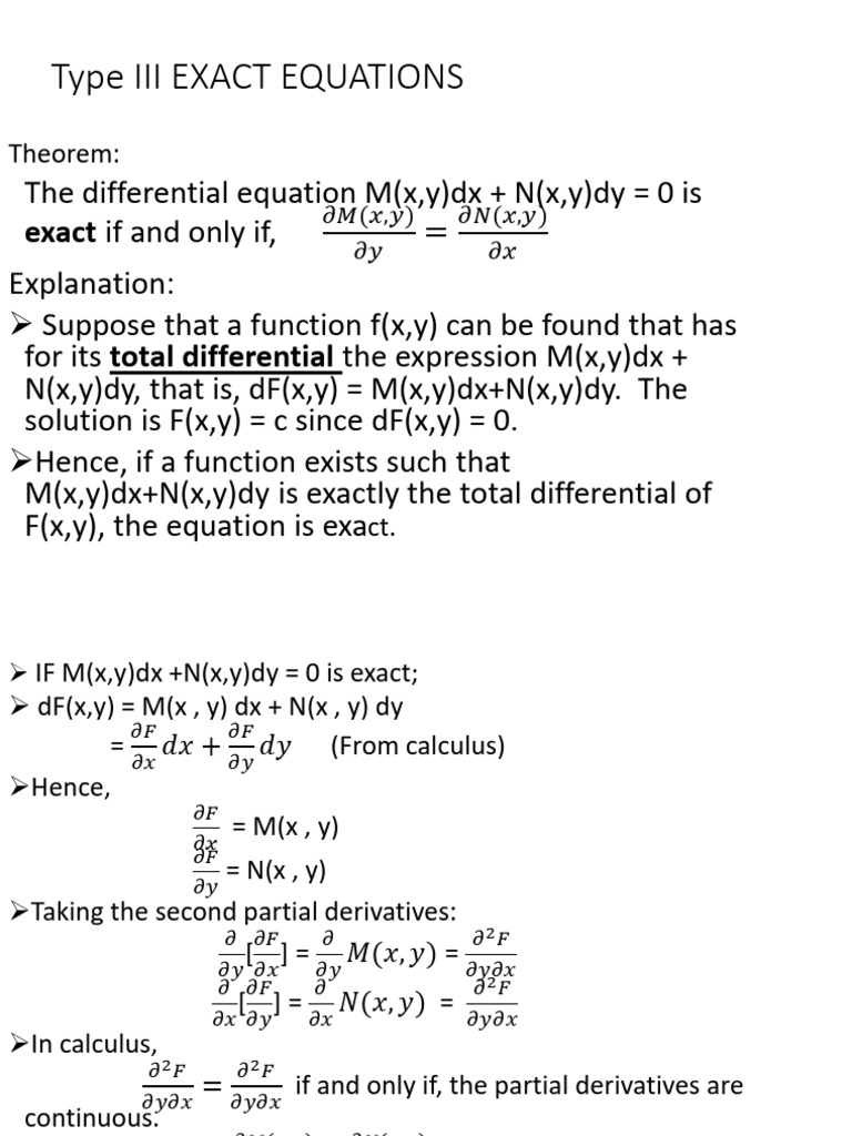 Unit II OFOE Exact Equations | PDF | Equations | Differential Calculus