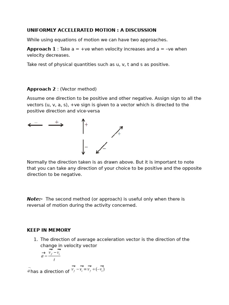 Uniformly Accelerated Motion | PDF | Acceleration | Electric Current