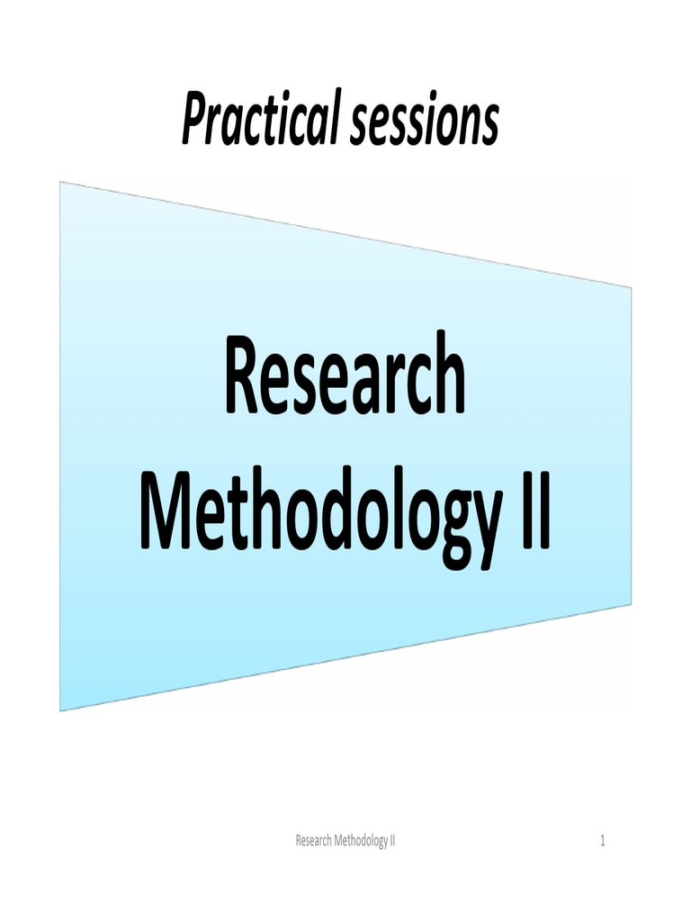 Research Methodology II: Statistical Analysis | PDF | Statistics ...