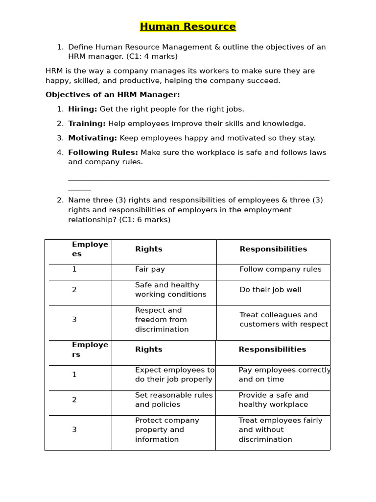 Human Resource Management Overview | PDF | Employment | Recruitment