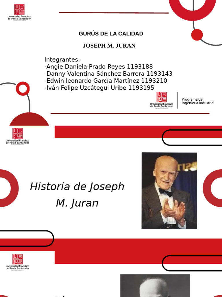 Joseph Juran Gestión de Calidad Exposición | PDF | Calidad (comercial ...