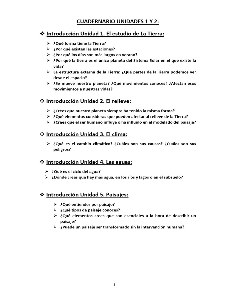 Cuadernario Final Bloque 1. Geograf-A | PDF | Clima | Tierra