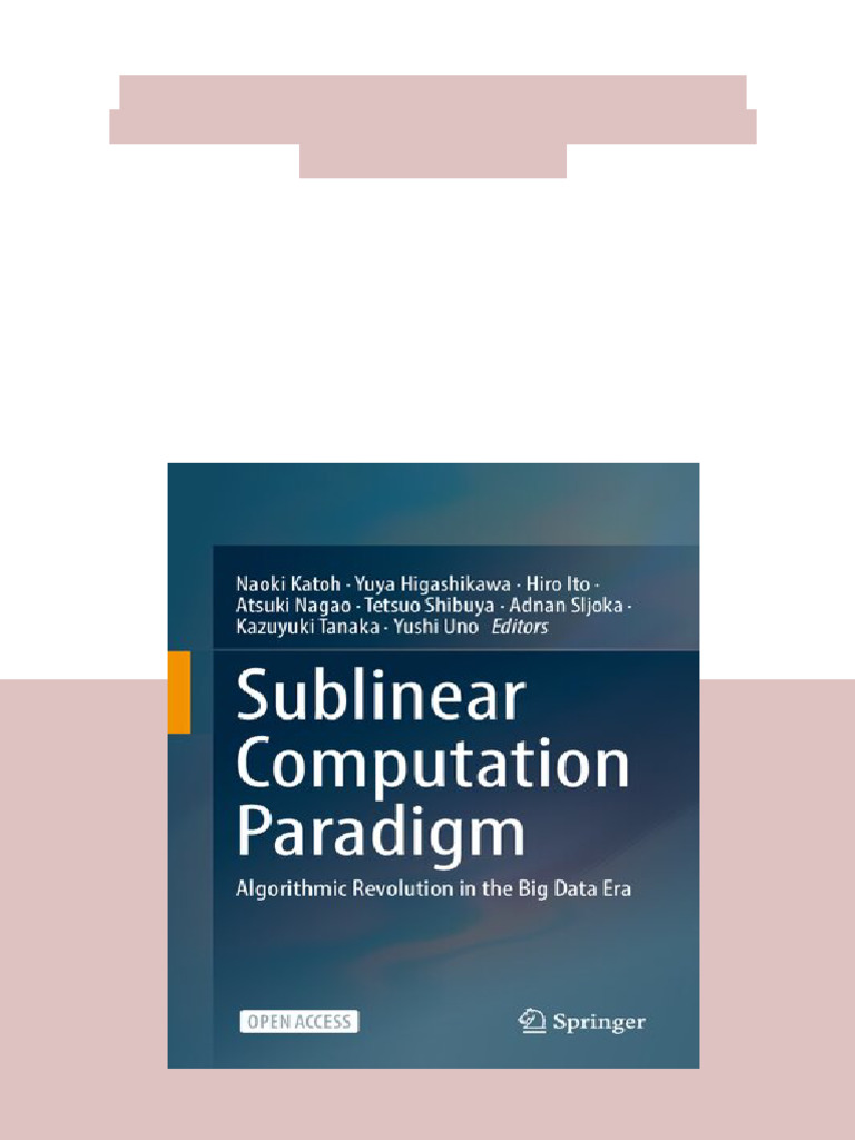 Sublinear Computation Paradigm: Algorithmic Revolution in The Big Data Era 1st Edition Naoki ...