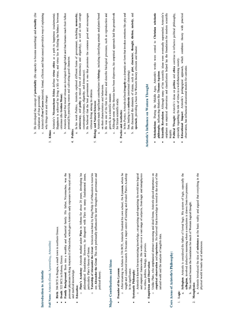 Aristotle Notes | PDF