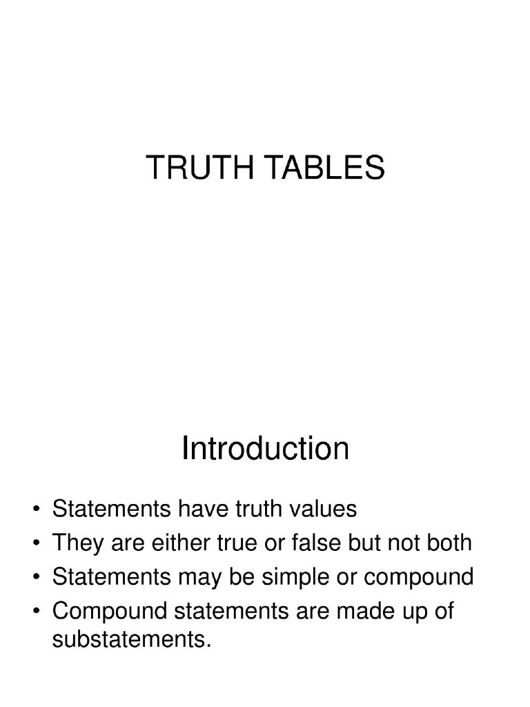 Truth Tables PDF | PDF