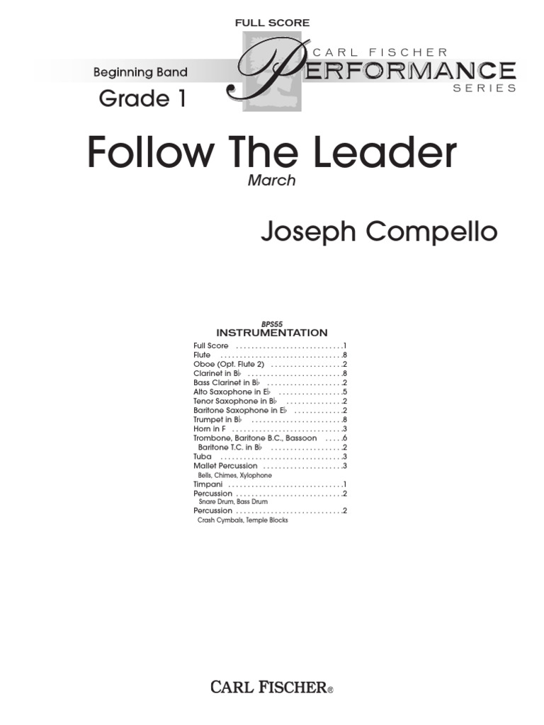 Follow the Leader March Score | PDF | Trombone | Woodwind Instruments