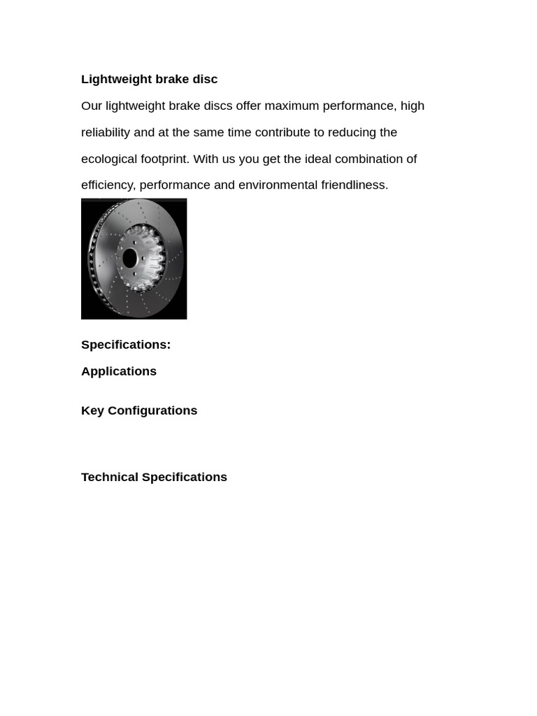 Lightweight Brake Discs | PDF