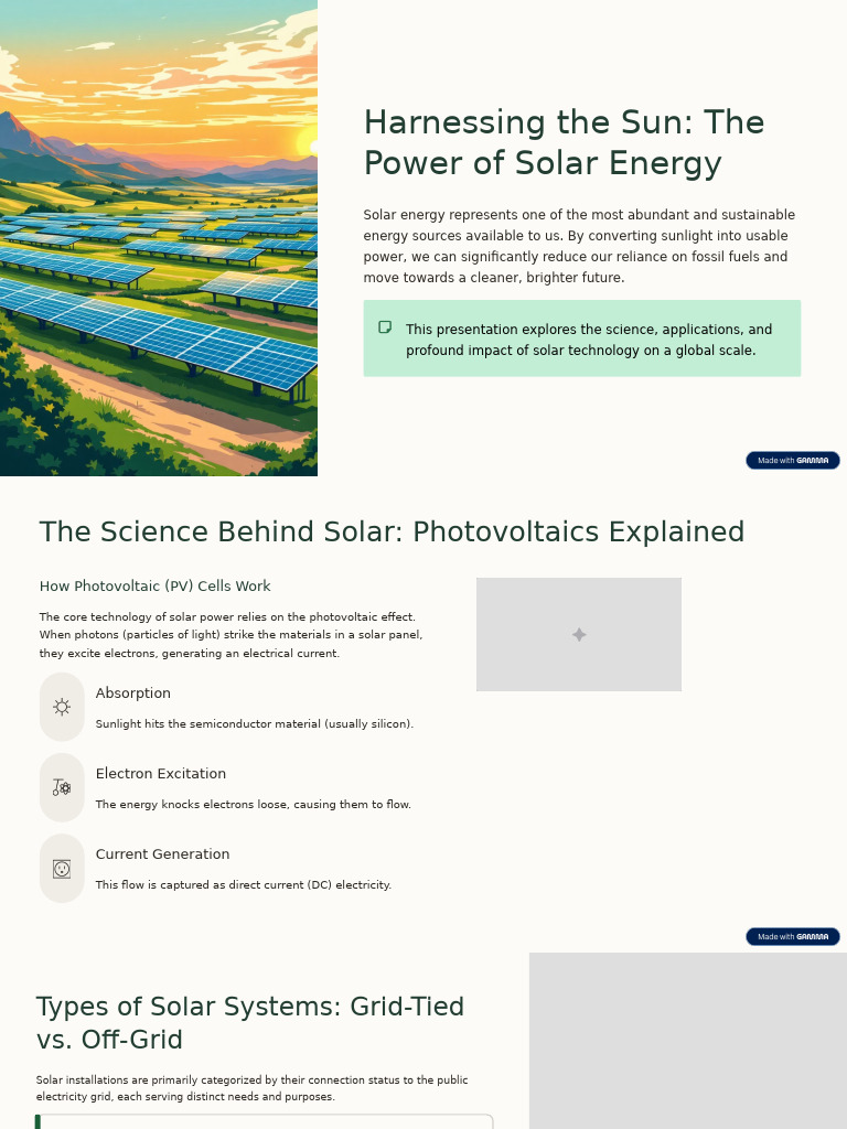 Solar Energy: Harnessing Power for Sustainability | PDF | Solar Power ...