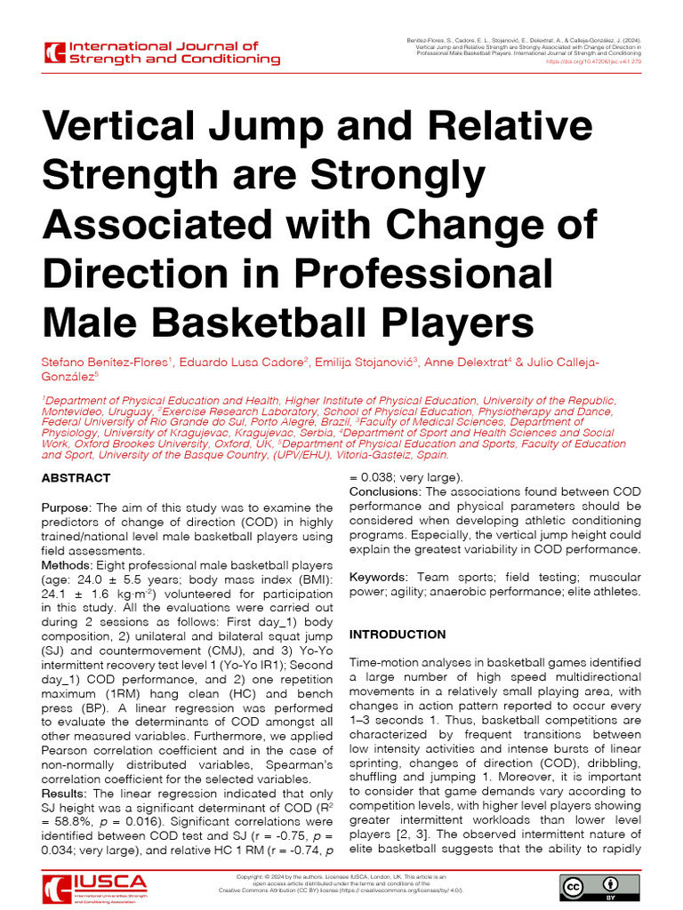 Admin, Vertical Jump and Relative Strength Are Strongly Associated With ...