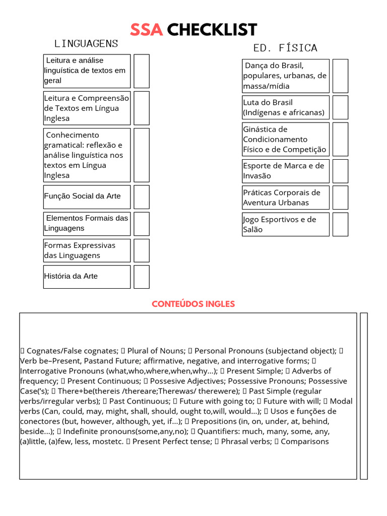 Checklist Completo para SSA 2023 | PDF | Geografia | Natureza
