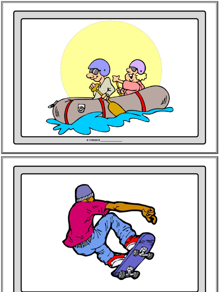 Extreme Sports Vocabulary Esl Printable Flashcards Without Words for ...