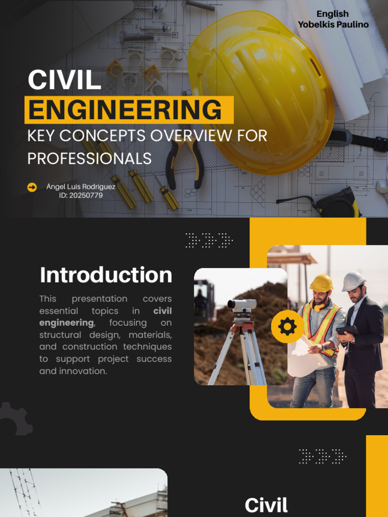 Yellow and Black Clean Modern Civil Engineering Project Proposal ...