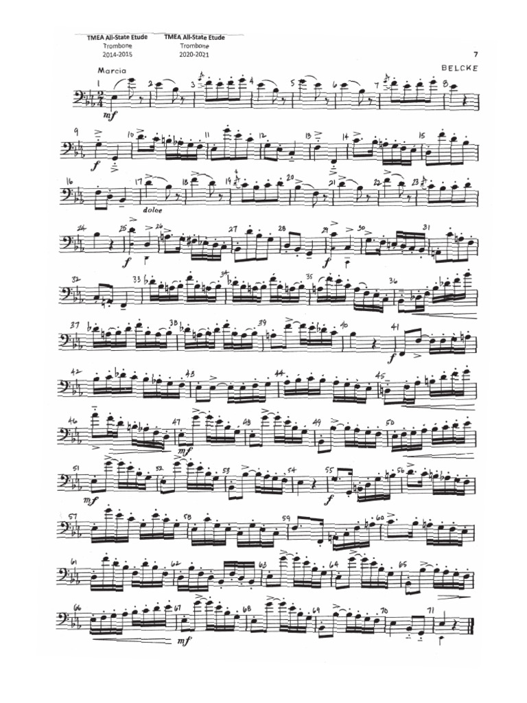 2020 2021 Tmea All State Etudes Trombone Pdf