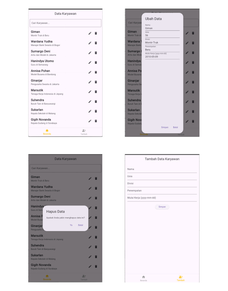 Contoh Desain Aplikasi CRUD | PDF