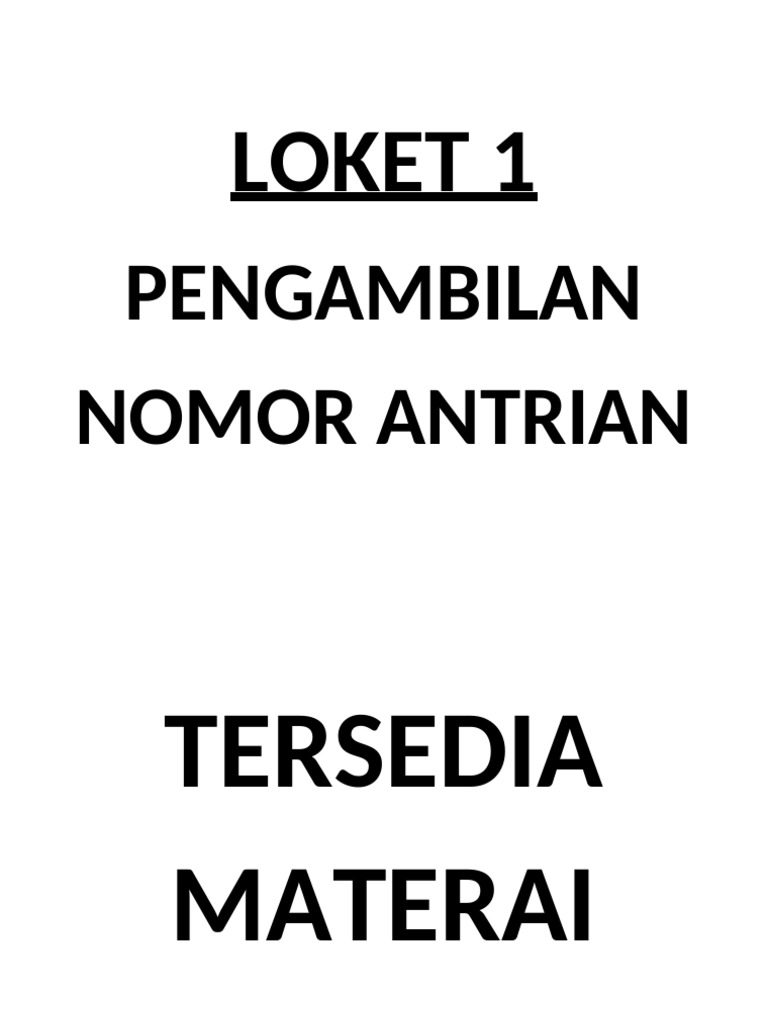 Prosedur Pengambilan di Loket 1 | PDF