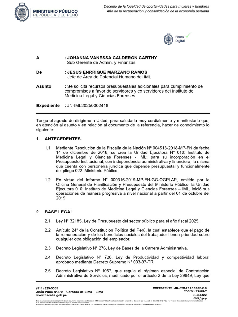 Informe 3659 2025 JN Imlcf Ga Saf Aph 2 1 | PDF | Salario | Derecho laboral