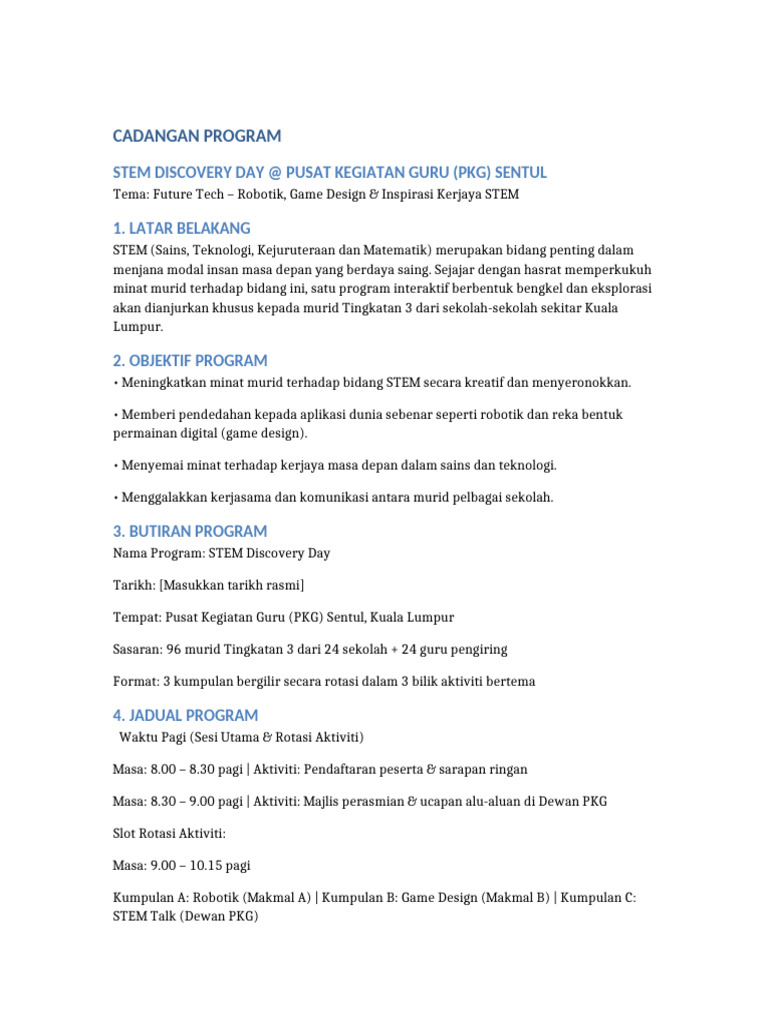 STEM Discovery Day Proposal | PDF