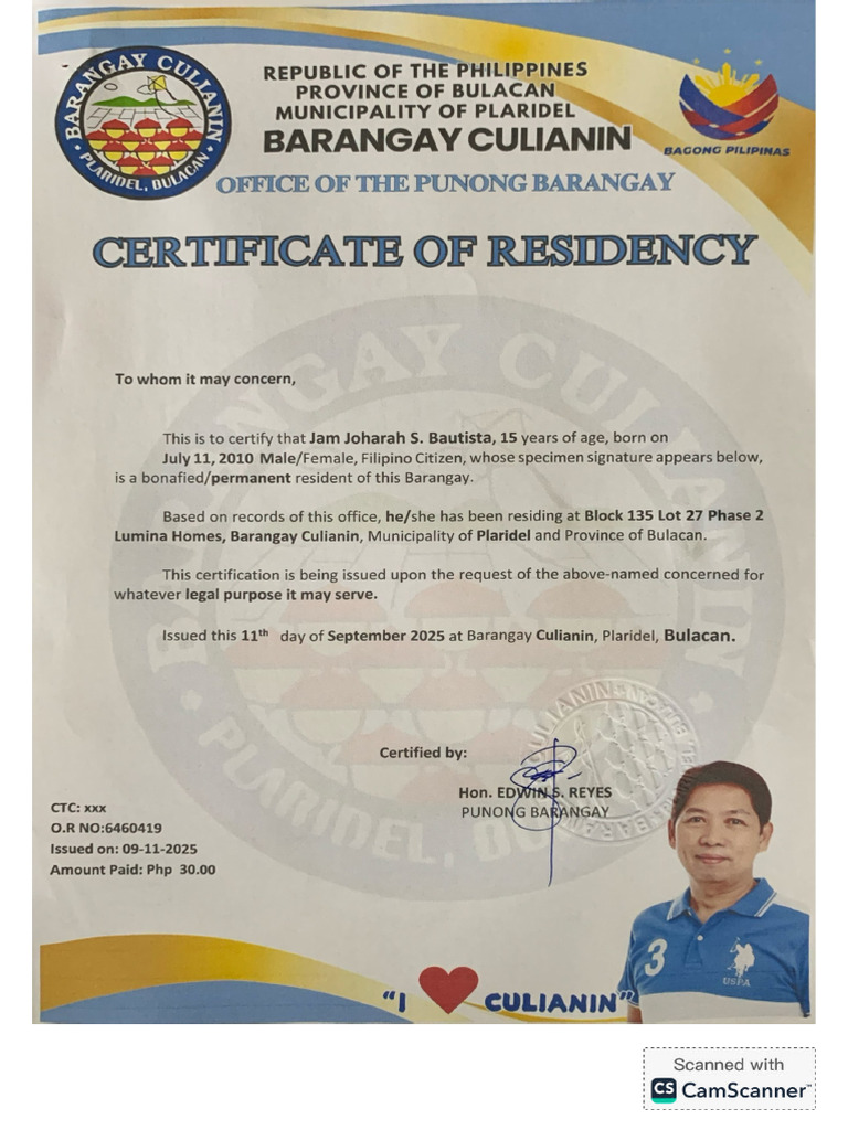 Certificate of Residency | PDF