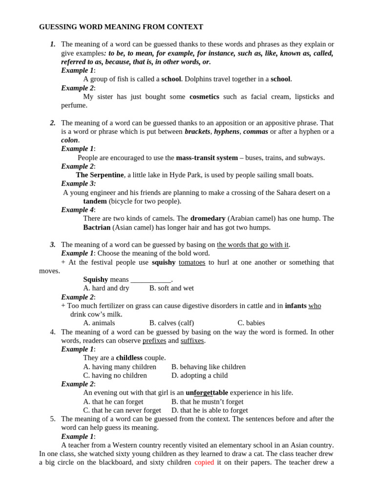 Reading Skills - Guessing Word Meaning | PDF | Greenhouse Effect ...