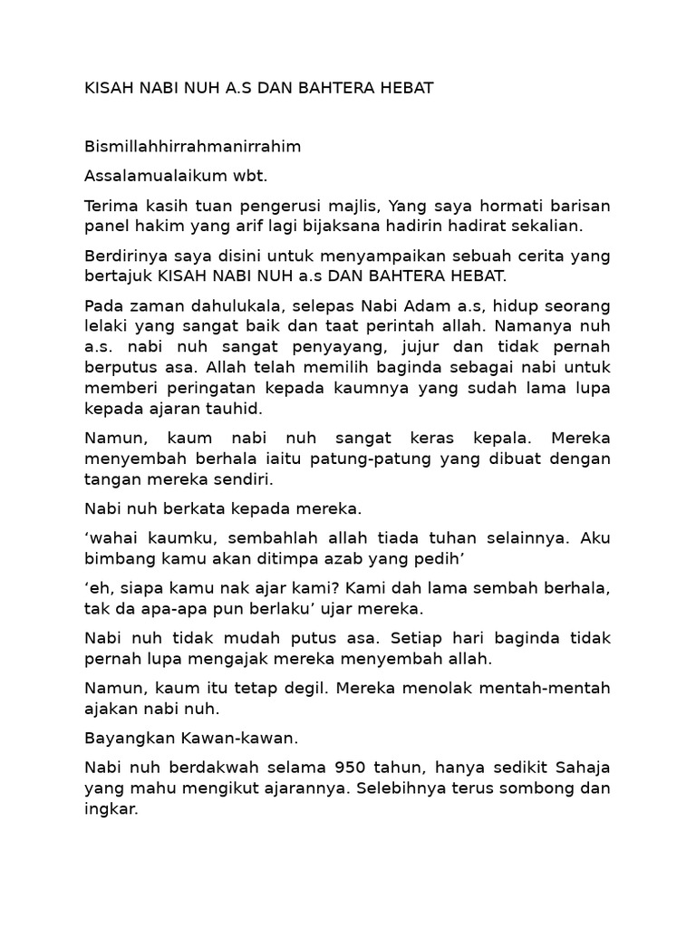 Kisah Nabi Nuh A | PDF