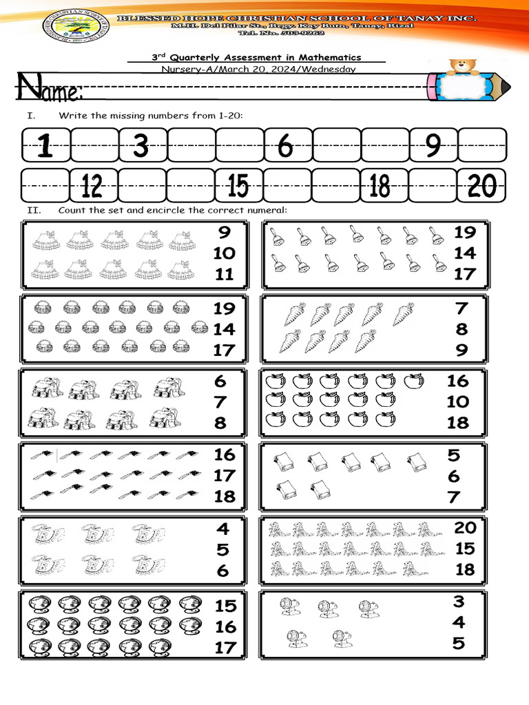 3rd Quarterly Examination in Math | PDF