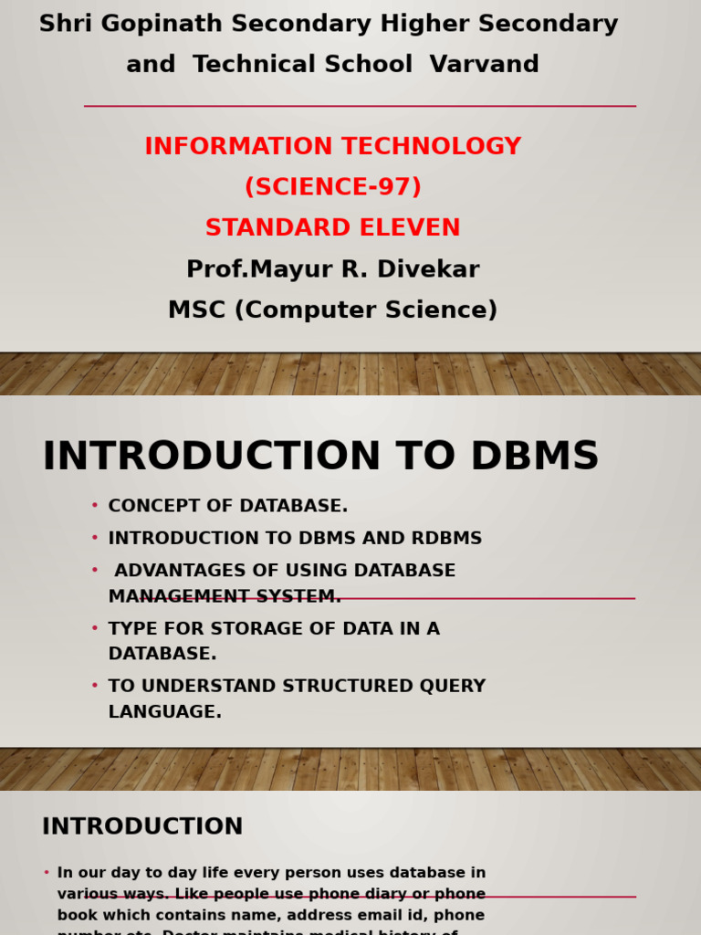 Introduction to DBMS Concepts | PDF | Databases | Relational Database
