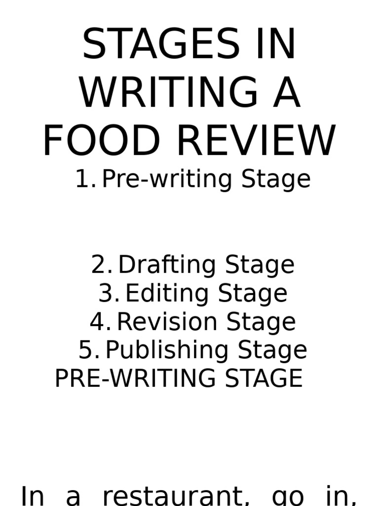 Stages of Writing a Food Review | PDF