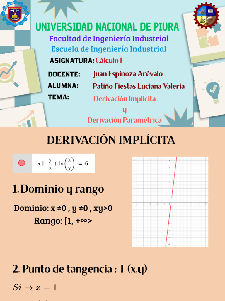 Derivación Implícita y Paramétrica Luciana | PDF