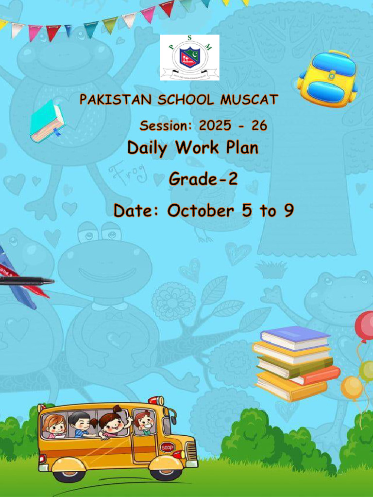 Grade 2 Work Plan Oct 5 To Oct 9, 2025 | PDF