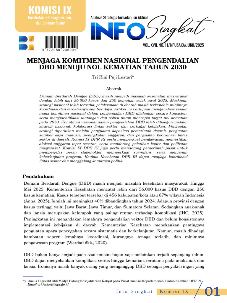 Komitmen Pengendalian DBD 2025-2030 | PDF