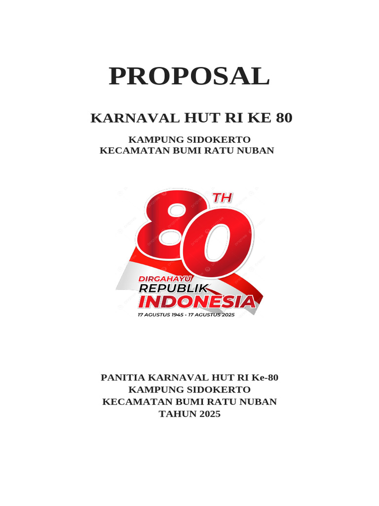Proposal Karnaval HUT RI Ke-80 2025 | PDF