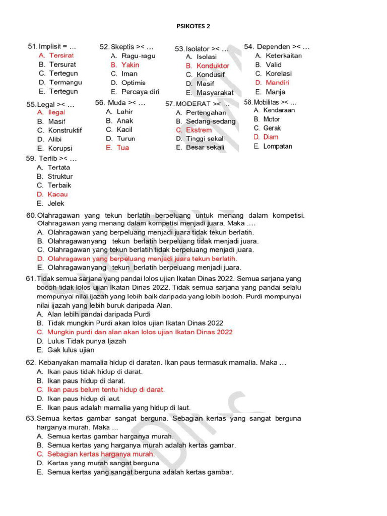 Psikotes 1.2 | PDF