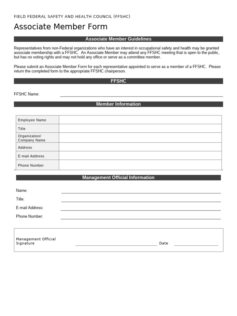 Ffs HC Associate Member Form | PDF