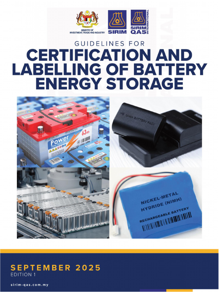 SIRIM Battery Energy Storage Certification | PDF | Rechargeable Battery ...