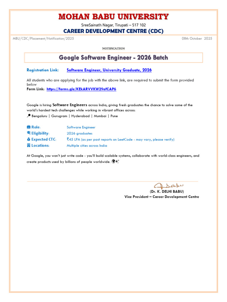 Google Software Engineer Jobs 2026 | PDF