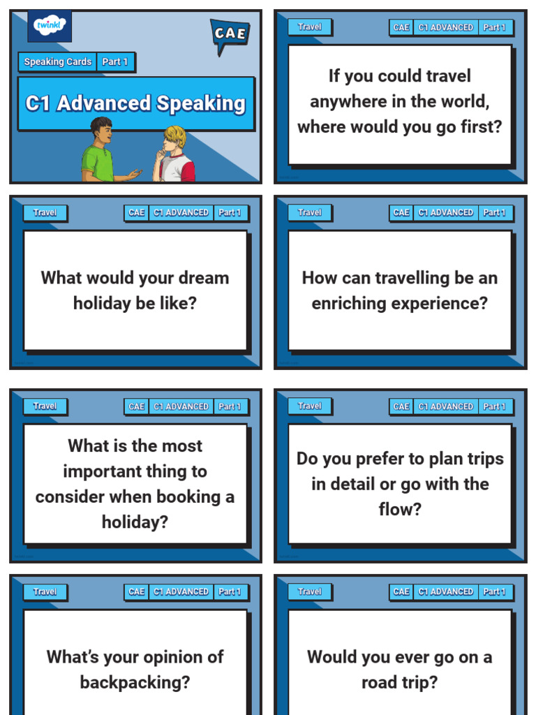 CAE Speaking Practice: Travel Topics | PDF | English As A Second Or ...