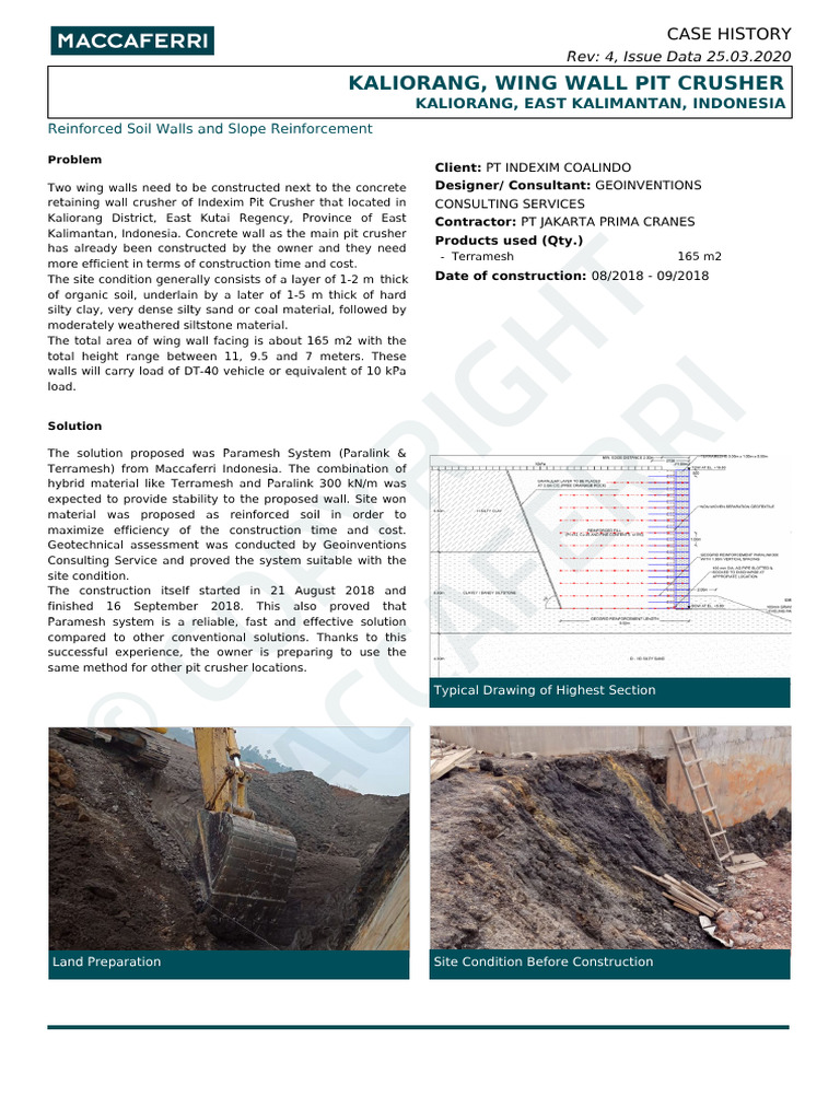 CH RWSR Id Kaliorang, Wing Wall Pit Crusher Rev4 Mar20 en | PDF ...