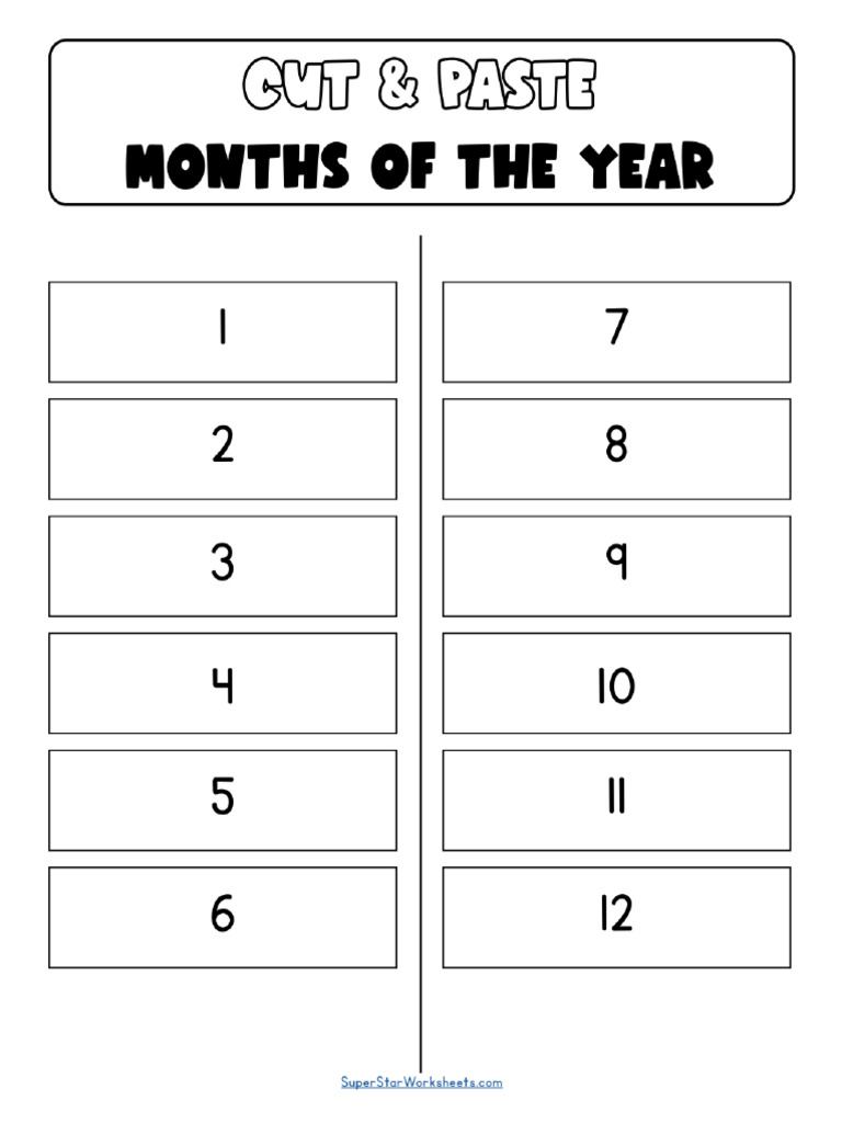 Months of The Year Cut Paste | PDF