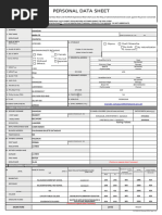 Personal Data Sheet for Employment | PDF | Government