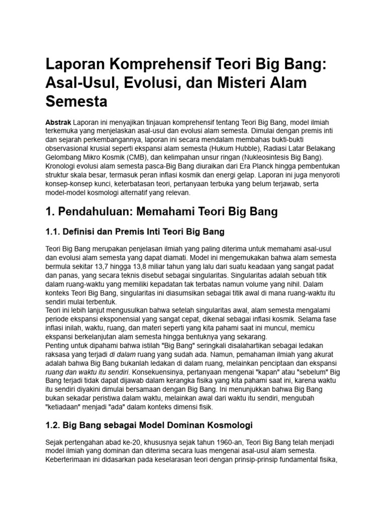 Teori Big Bang Lengkap | PDF