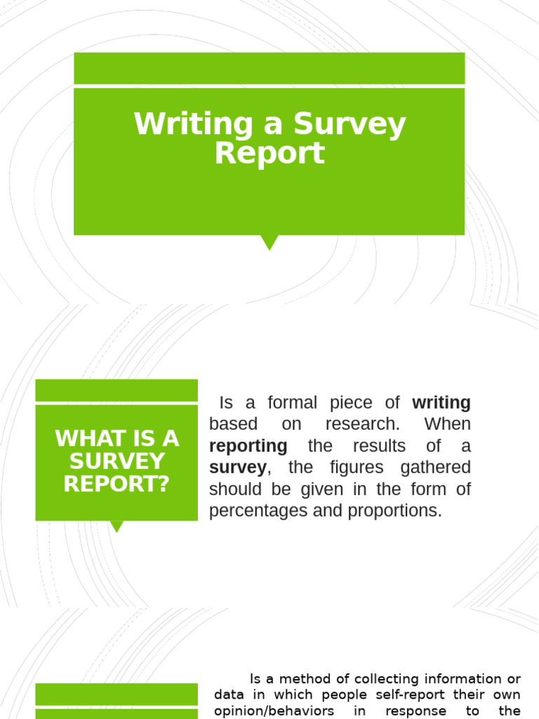 Writing A Survey Report 074005 | PDF | Survey Methodology | Scientific ...