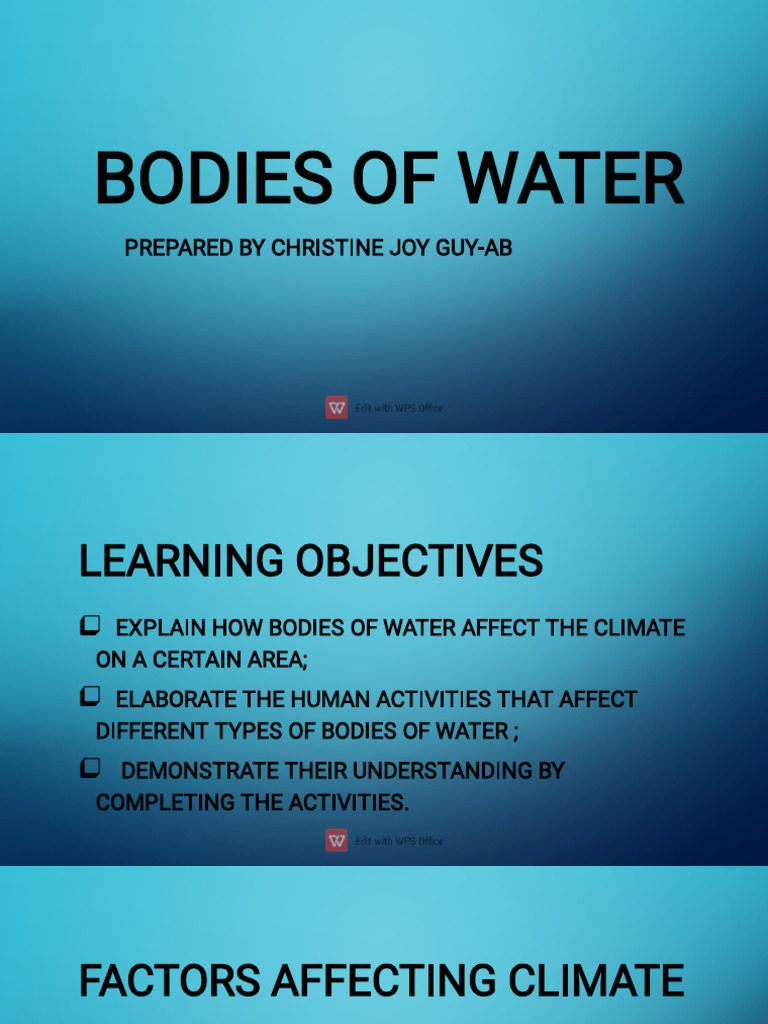 Bodies of Water | PDF | Water | Oceans