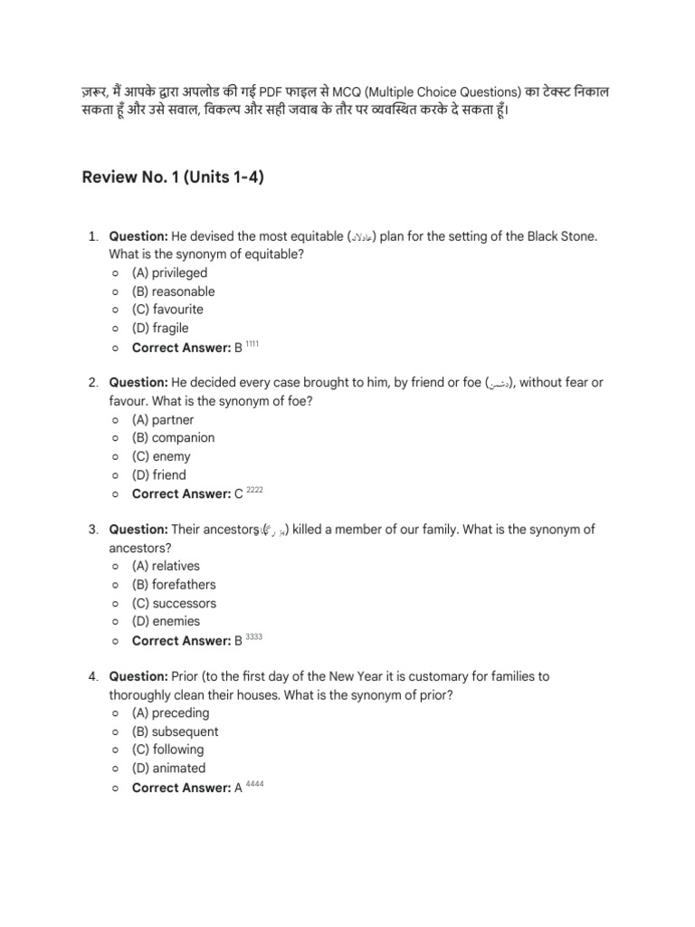 This Is Mcqs With Options and Correct Answer Give... | PDF | Verb ...