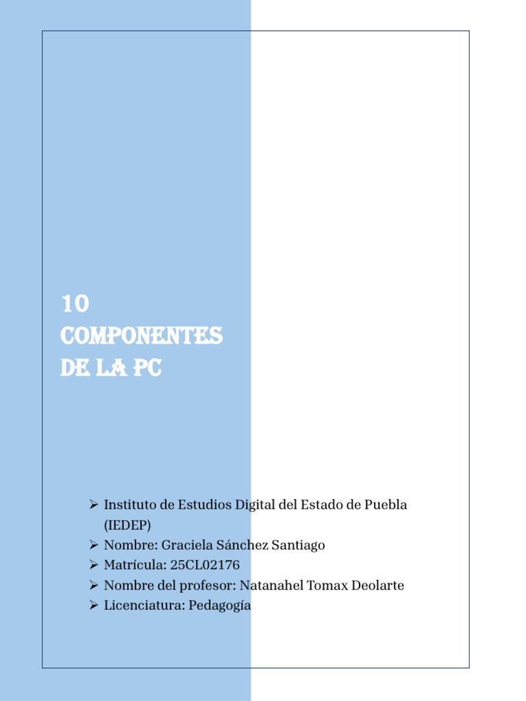 Comparto '10 Componente de La PC' Contigo | PDF | Hardware de la ...