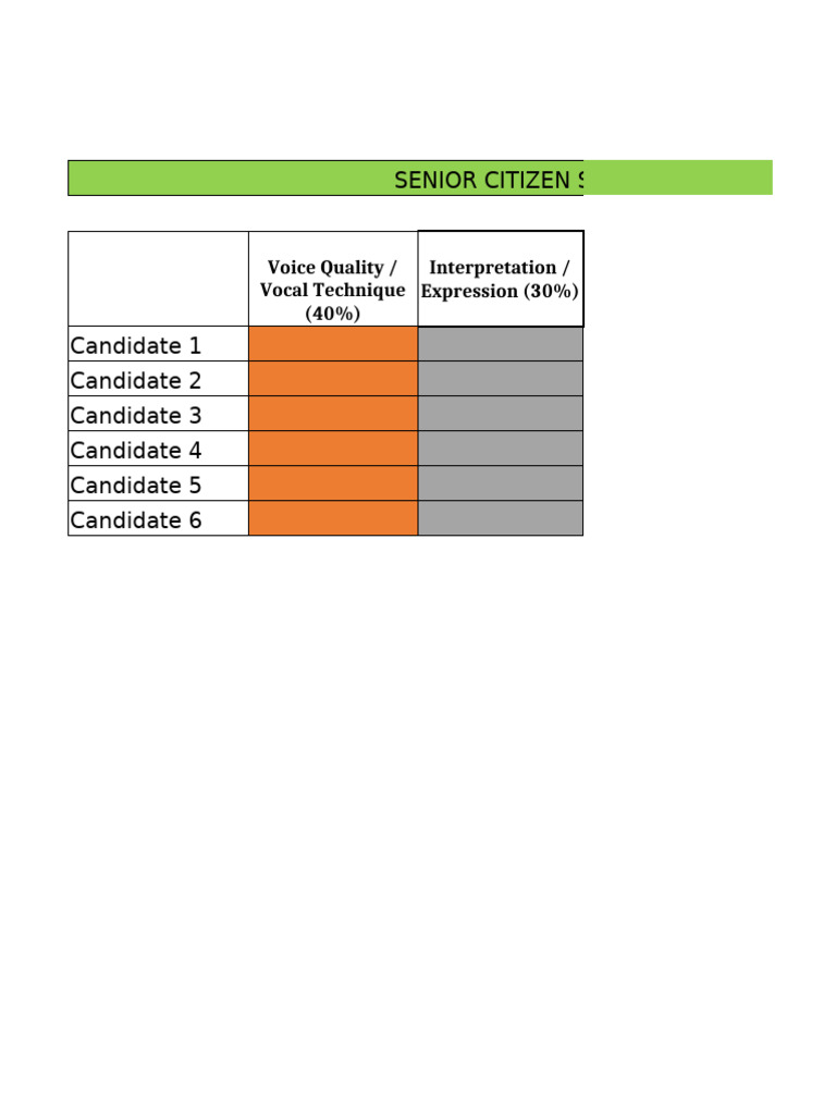 TABULATION Singing Contest Araw2025 | PDF | Singing | Vocal Pedagogy