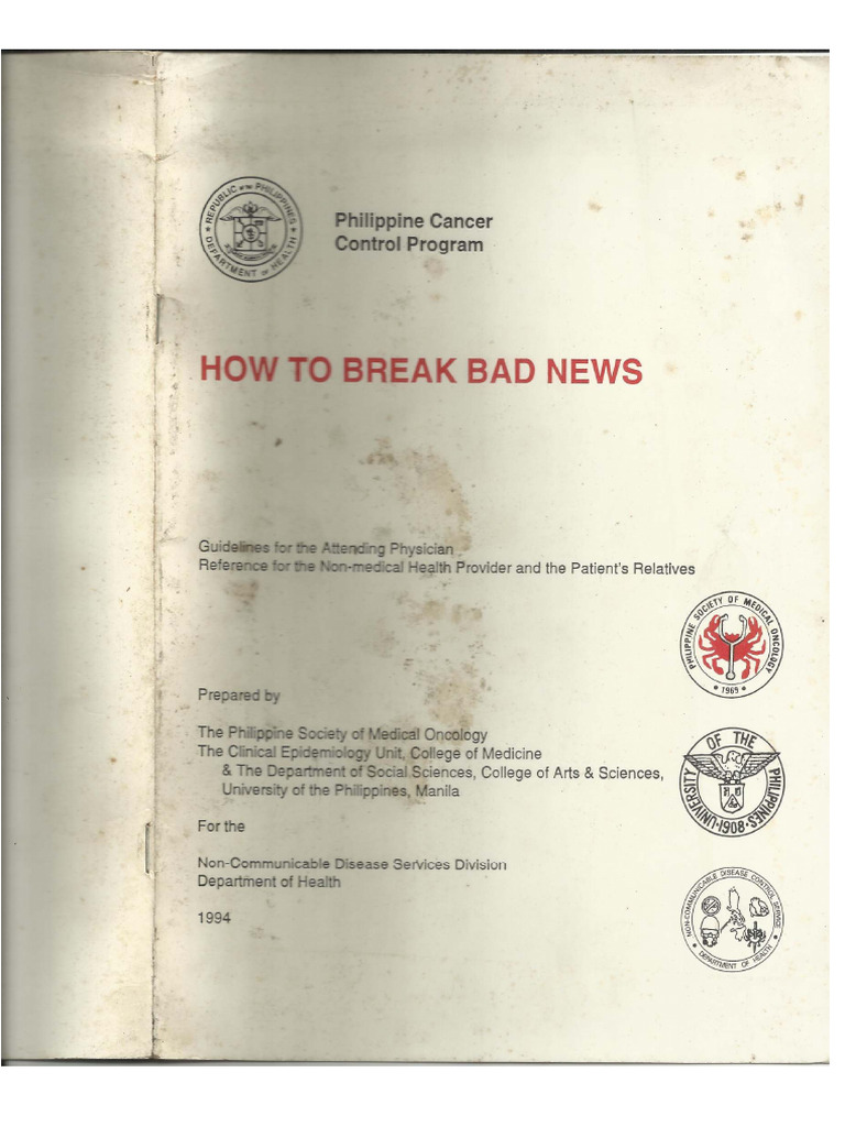 How To Break Bad News Book | PDF