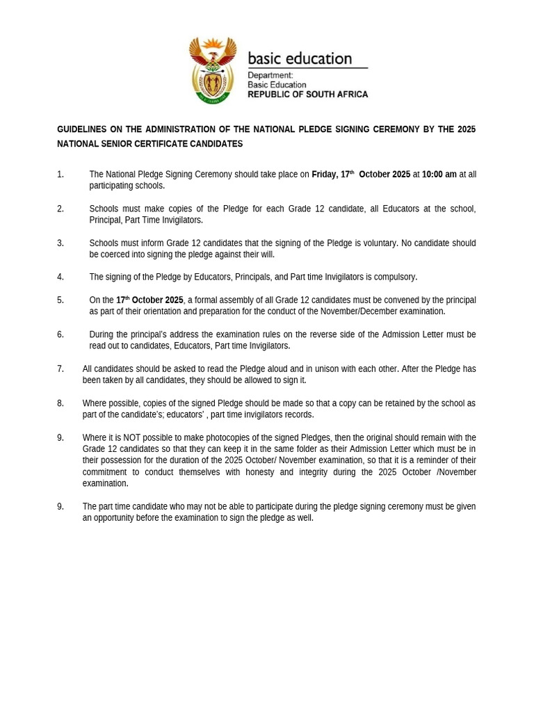 2025 National Pledge Signing Guidelines | PDF