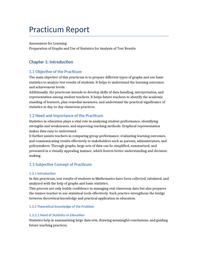 Sample Practicum With Graphs | PDF | Statistics | Educational Assessment
