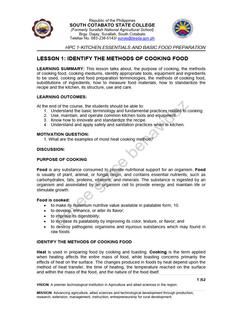 Cooking Methods and Kitchen Essentials | PDF | Cooking | Grilling
