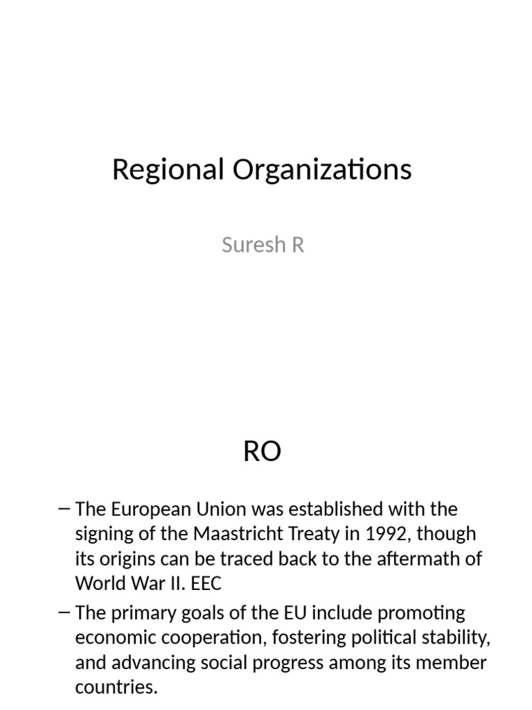 Overview of Major Regional Organizations | PDF | Nato | European Union